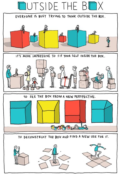 Cartoon: “OUTSIDE THE BOX – TVWriter.Com