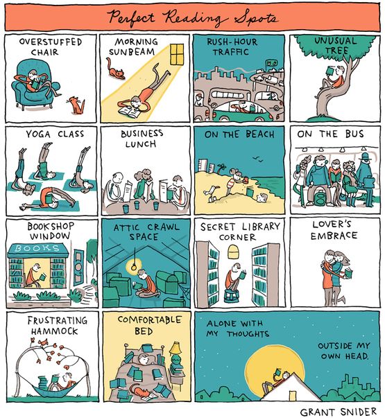 Cartoon: ‘Perfect Reading Spots’ – TVWriter.Com
