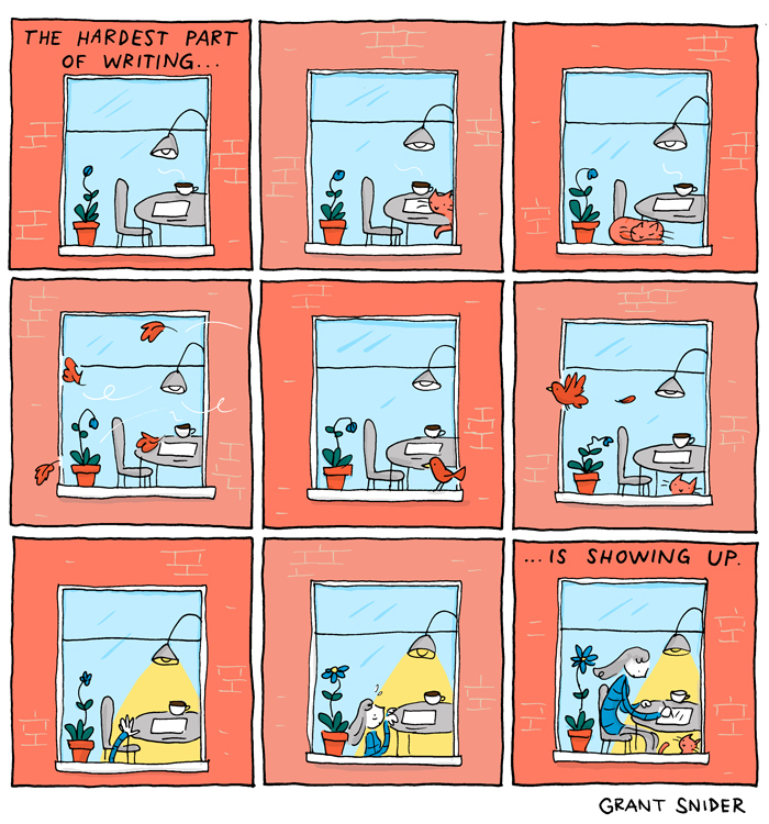 Cartoon: The Hardest Part of Writing – TVWriter.Com